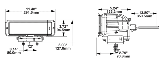 Rectangular Heated & Non-Heated LED Headlight | Compact